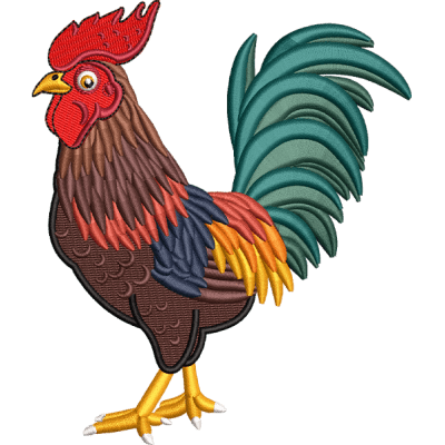 Beautiful Rooster Design - Chicken, Free Embroidery Designs - Machine ...
